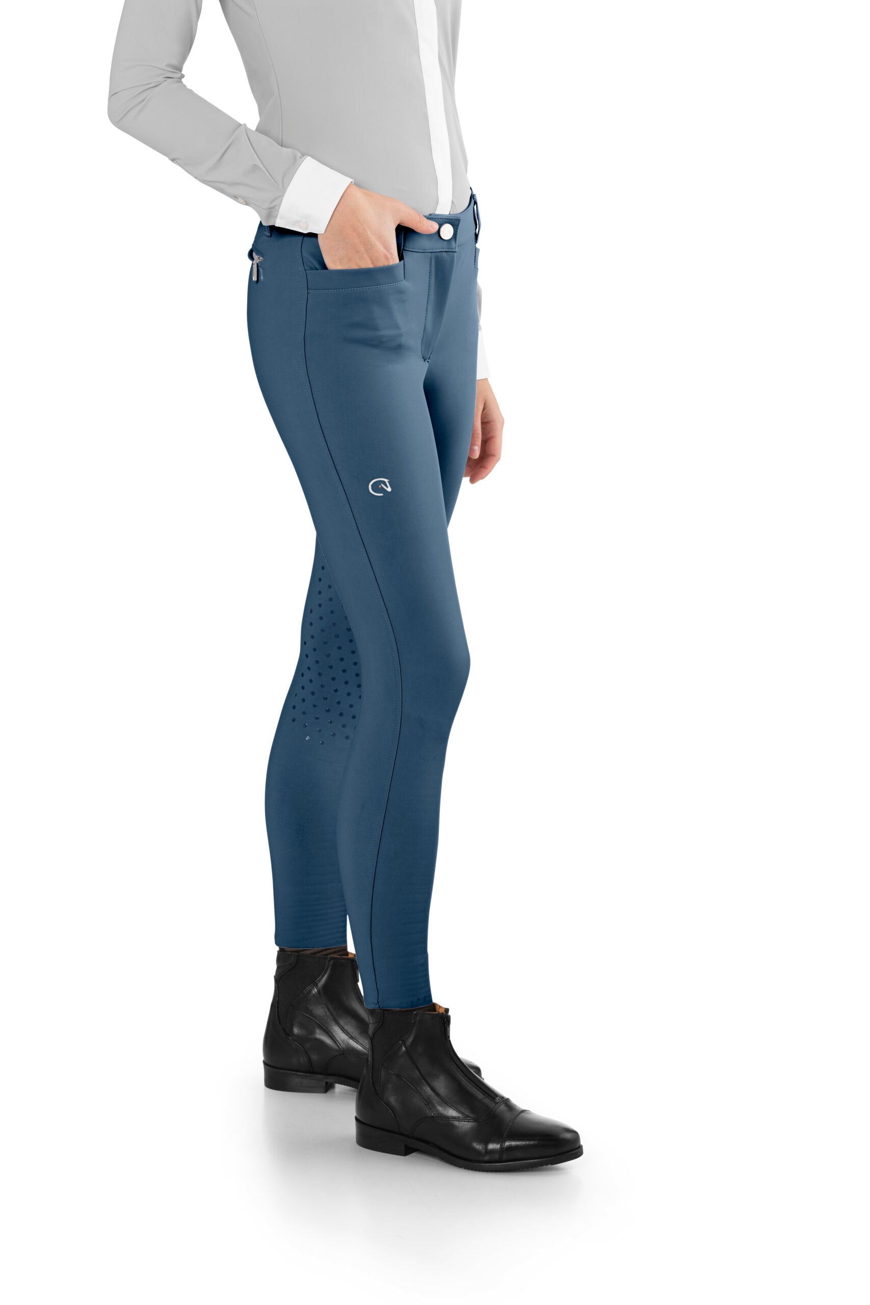 Ego 7 Breeches CA Jumping High Rise CWP11 Avio Blue – Tenneys Custom Saddlery
